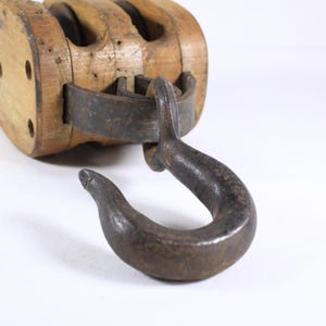 Antique 14 Double Wood Rope Block Canada Block Co. St Catherines ...