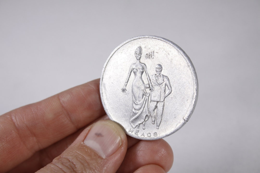 Vintage Naughty Heads or Tails Metal Token, Naughty Risqué Sexist Funny ...