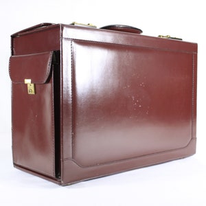 Vintage Italian Leather Pilot Briefcase lock and Key, AMIET Leather ...