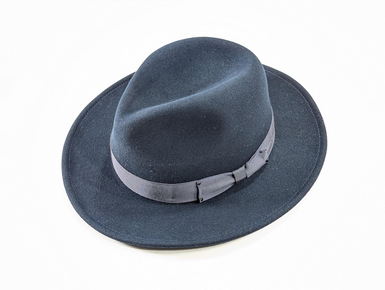 Bailey of Hollywood CURTIS Large 60 Cm Navy Blue Litefelt Fedora Made ...