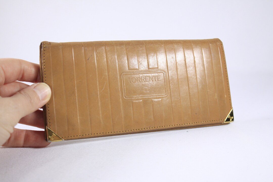 Vintage TORRENTE Paris Brown Leather Bifold Wallet, Chequebook Cover - Etsy