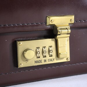 Vintage Italian Leather Pilot Briefcase lock and Key, AMIET Leather ...