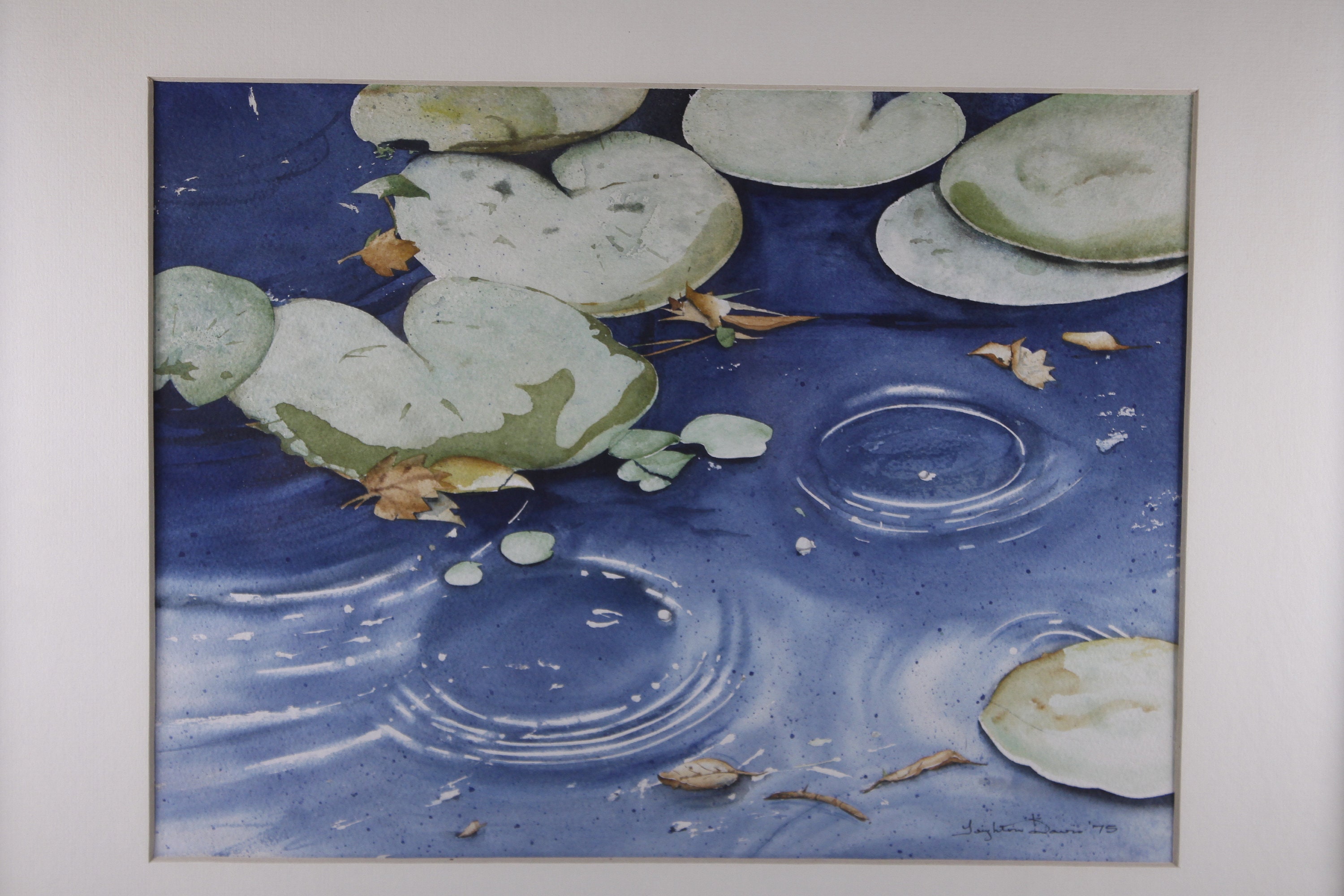 1975 Leighton Davis Original Watercolour Painting of Water Lilies / the ...
