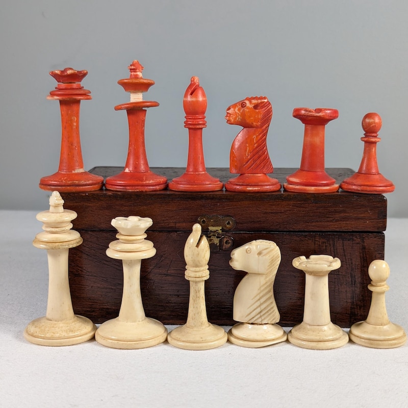 Antique Chess Set - Etsy