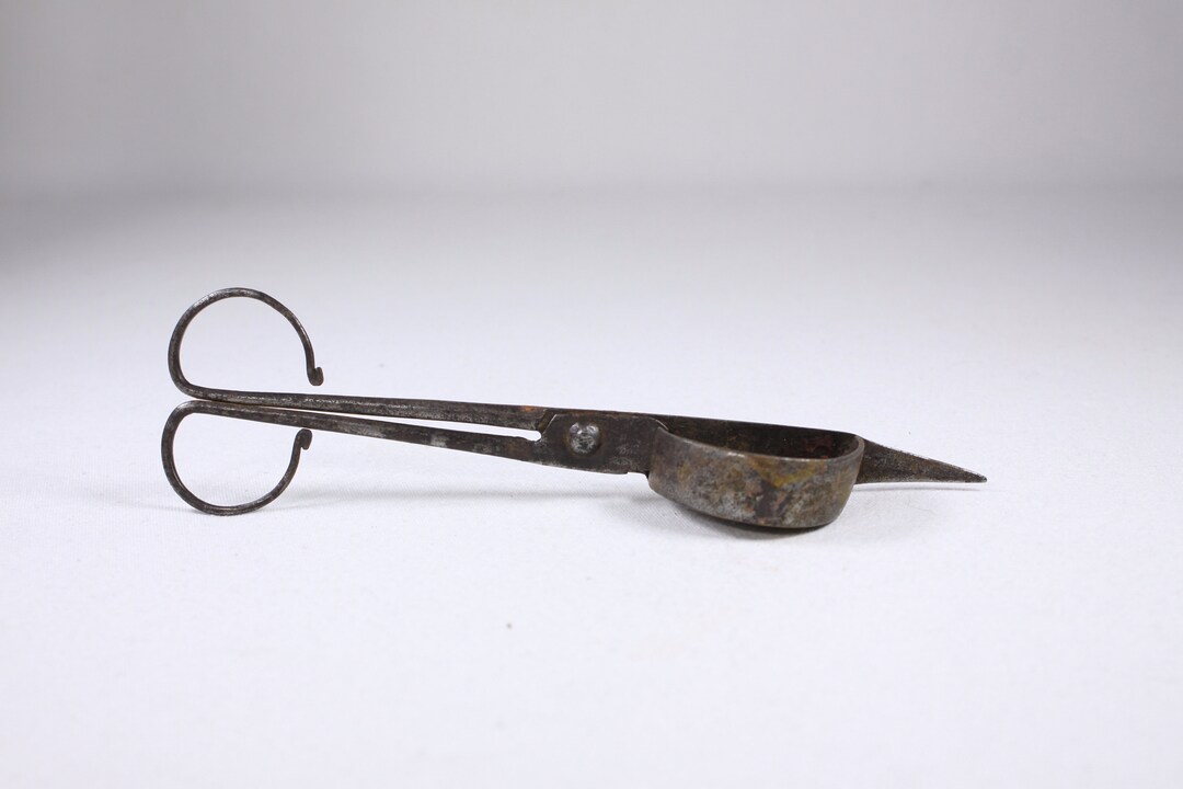 Antique Wrought Iron Candle Scissor, Candle Wick Snuffer, Wick Trimmer ...