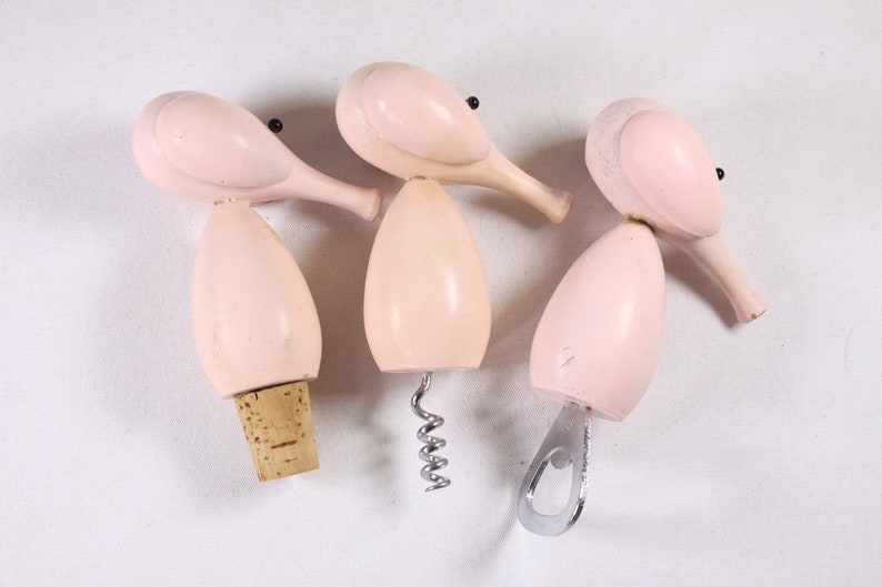 Vintage MCM Pink Elephants Bar Accessory Set, Anthropomorphic Animal ...