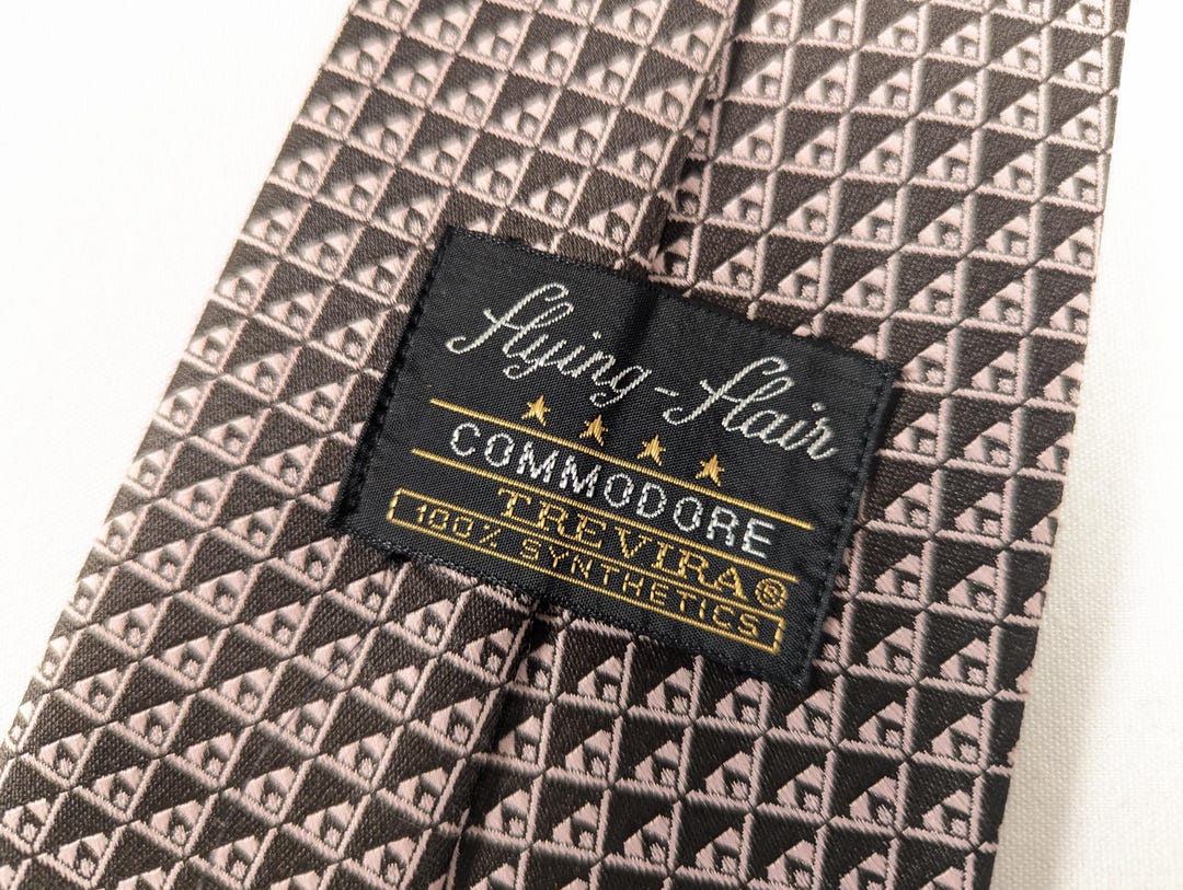 Vintage Commodore Trevira Flying-flair Necktie, Gentleman Synthetics Air Travel Souvenir Necktie ...