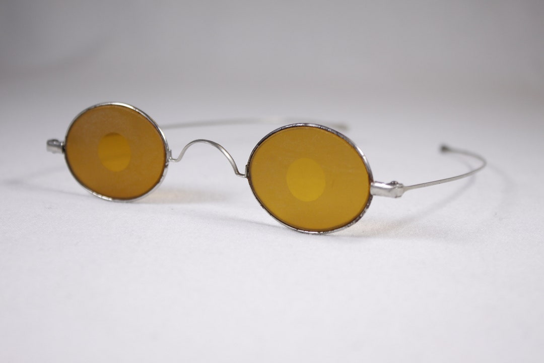 Antique Late 1800s Orange Safety Glasses, Civil War Sharpshooter Sniper ...