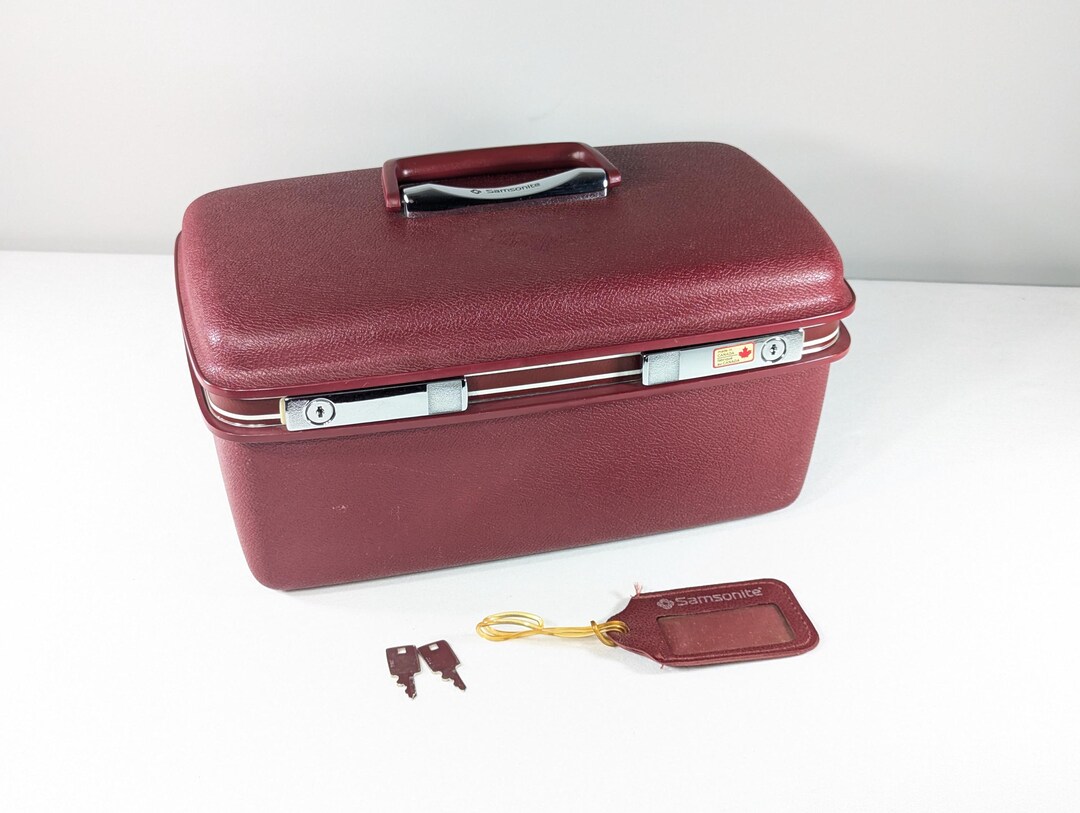 Red Samsonite SATURN III Train Case + Keys + Tag +tray, Red Samsonite ...
