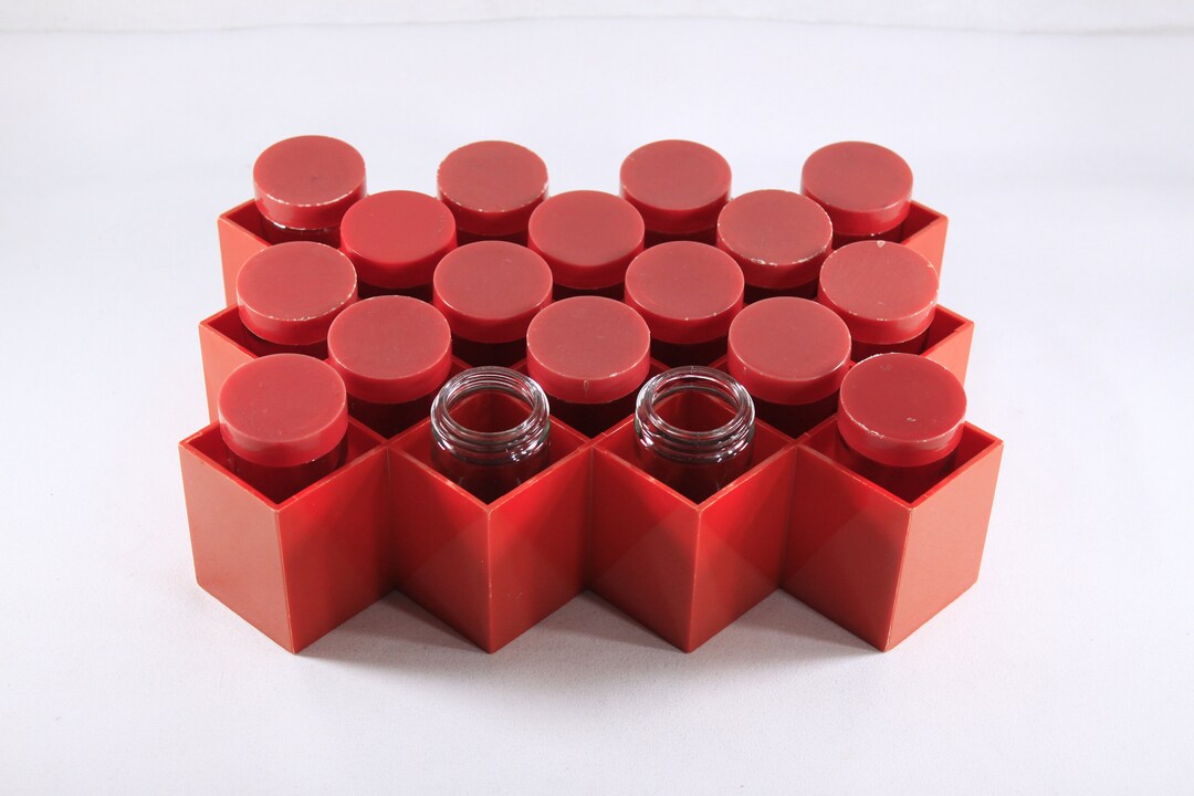 MCM Red COPCO Honeycomb Retro Wall Spice Rack by Lunge-randel Made in ...