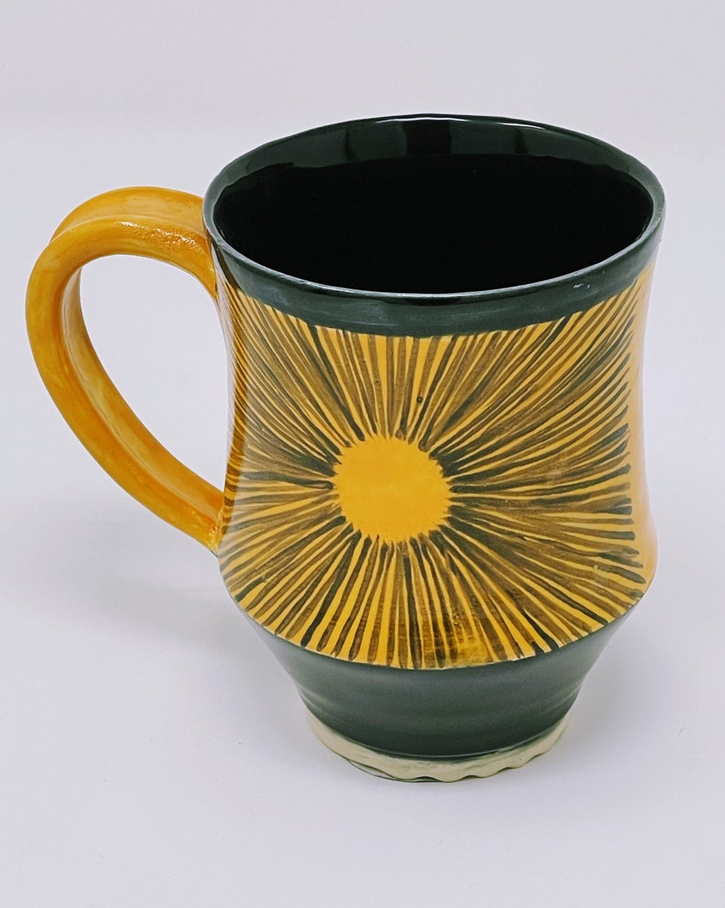 Handmade Yellow Mug, Wheel-thrown Modern Cup, Ceramic Contemporary Mug ...