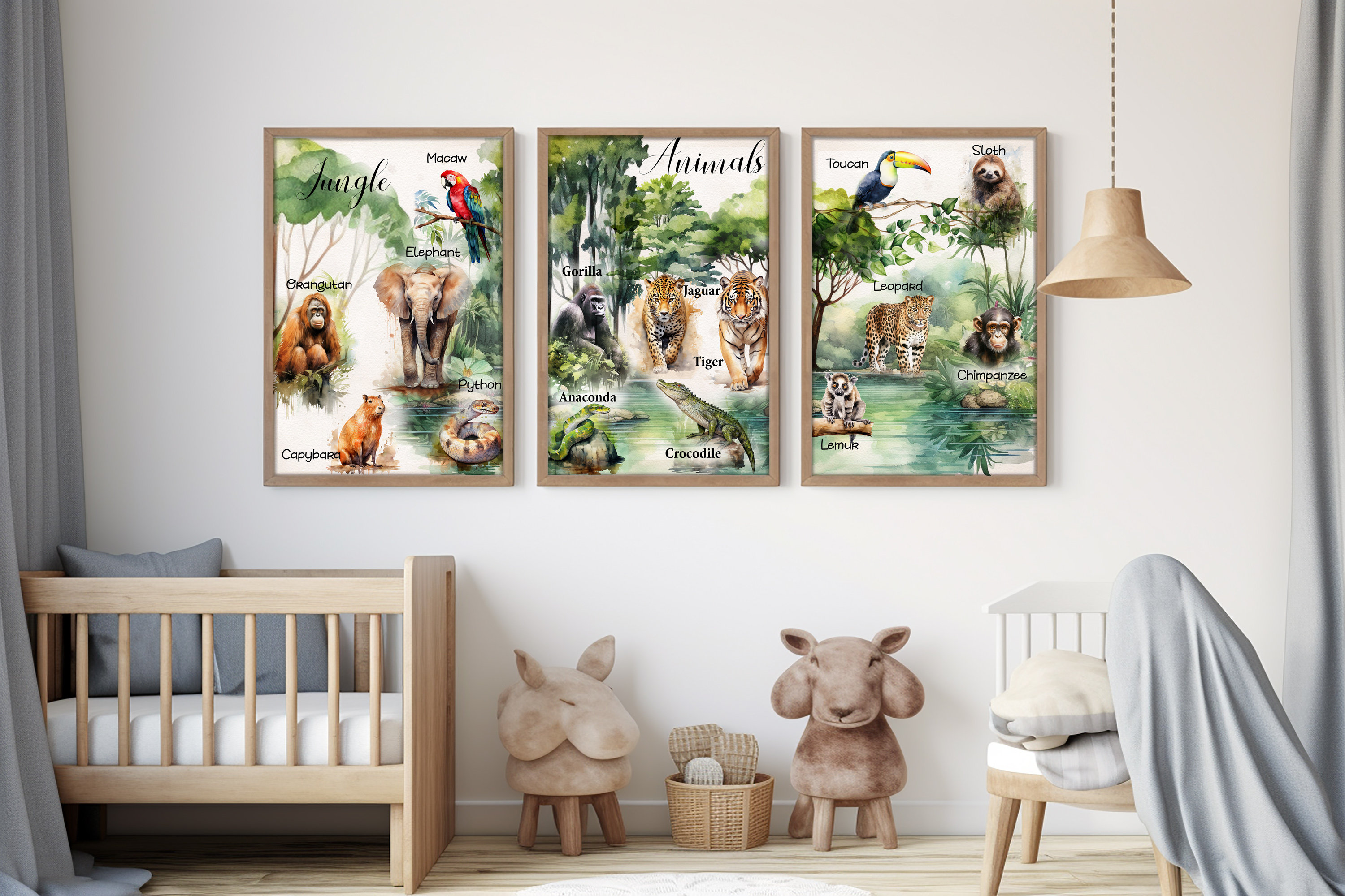 Jungle Animals Poster Educational Poster Montessori Poster Classroom ...