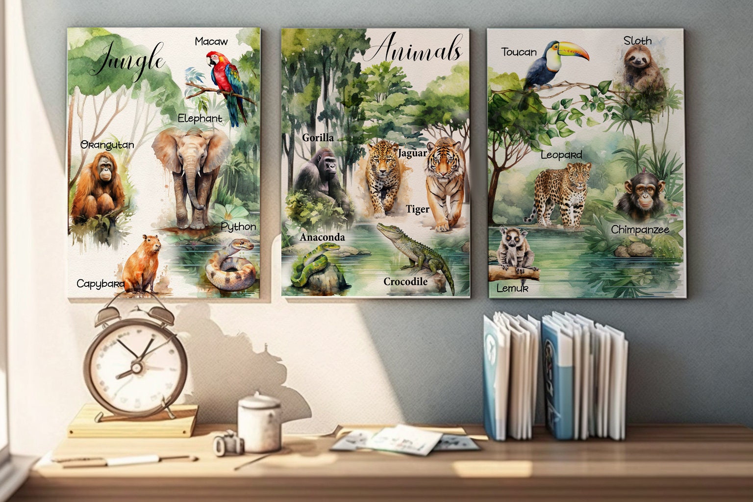 Jungle Animals Poster Educational Poster Montessori Poster Classroom ...