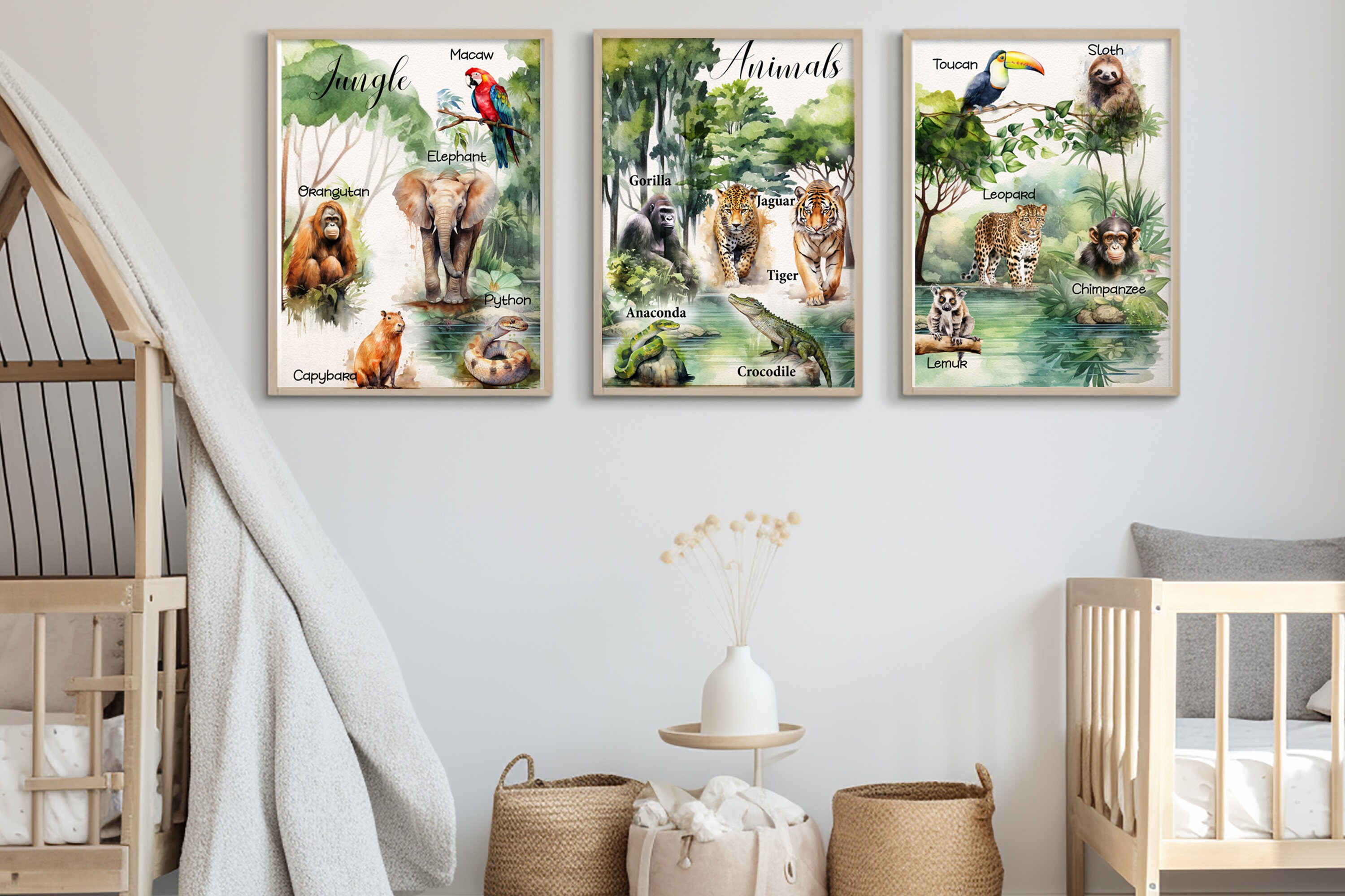 Jungle Animals Poster Educational Poster Montessori Poster Classroom ...