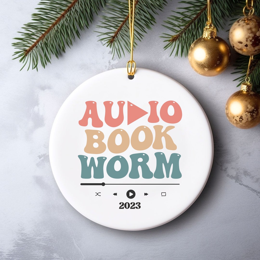 Audio Book Ornament With Year, Media Teacher Gift, Book Lovers Ornament ...
