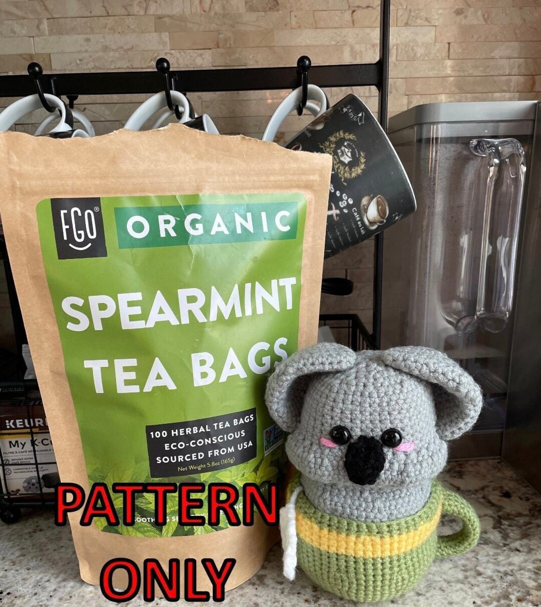 Koala-tea Stash Jar Pattern - Etsy