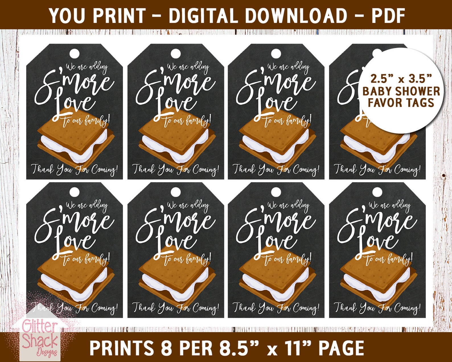 S'mores Baby Shower Favors PRINTABLE Baby Shower Gift | Etsy