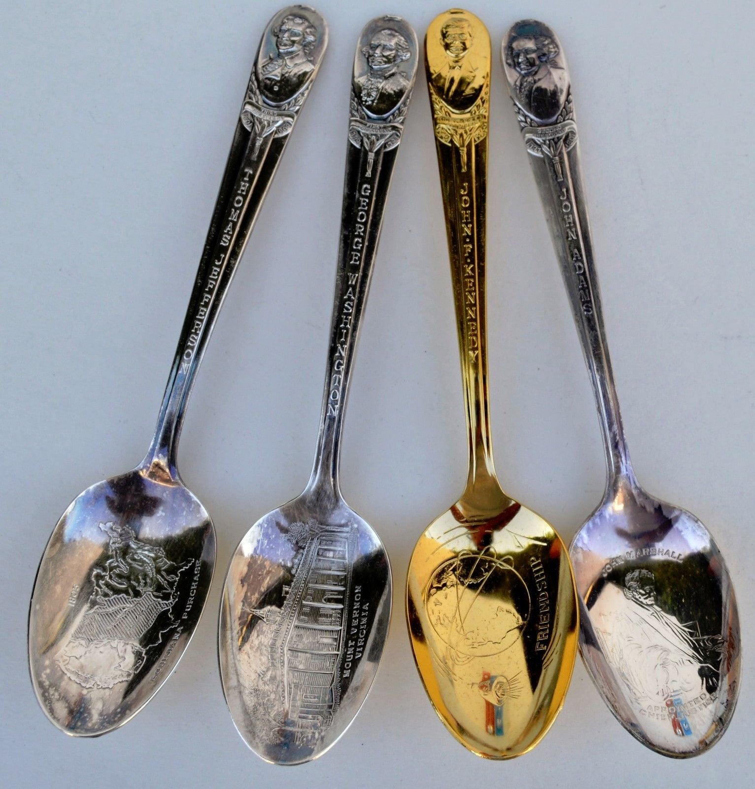Presidential Collection of Spoons JFK Adams Washington Jefferson Set of ...