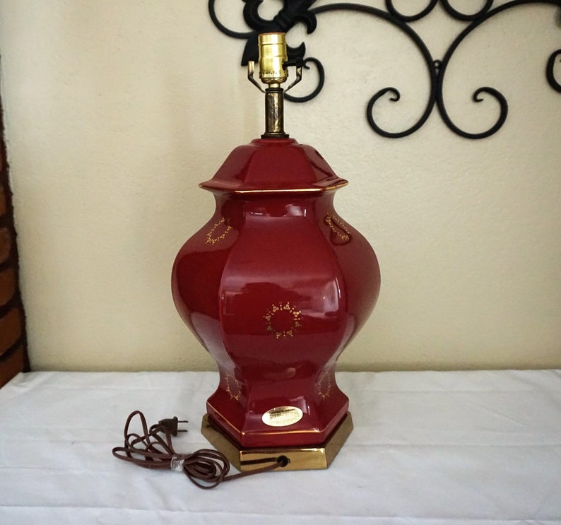 Vintage Nathan Lagin Co Handmade Ceramic Ginger Jar Lamp Table Lamp ...