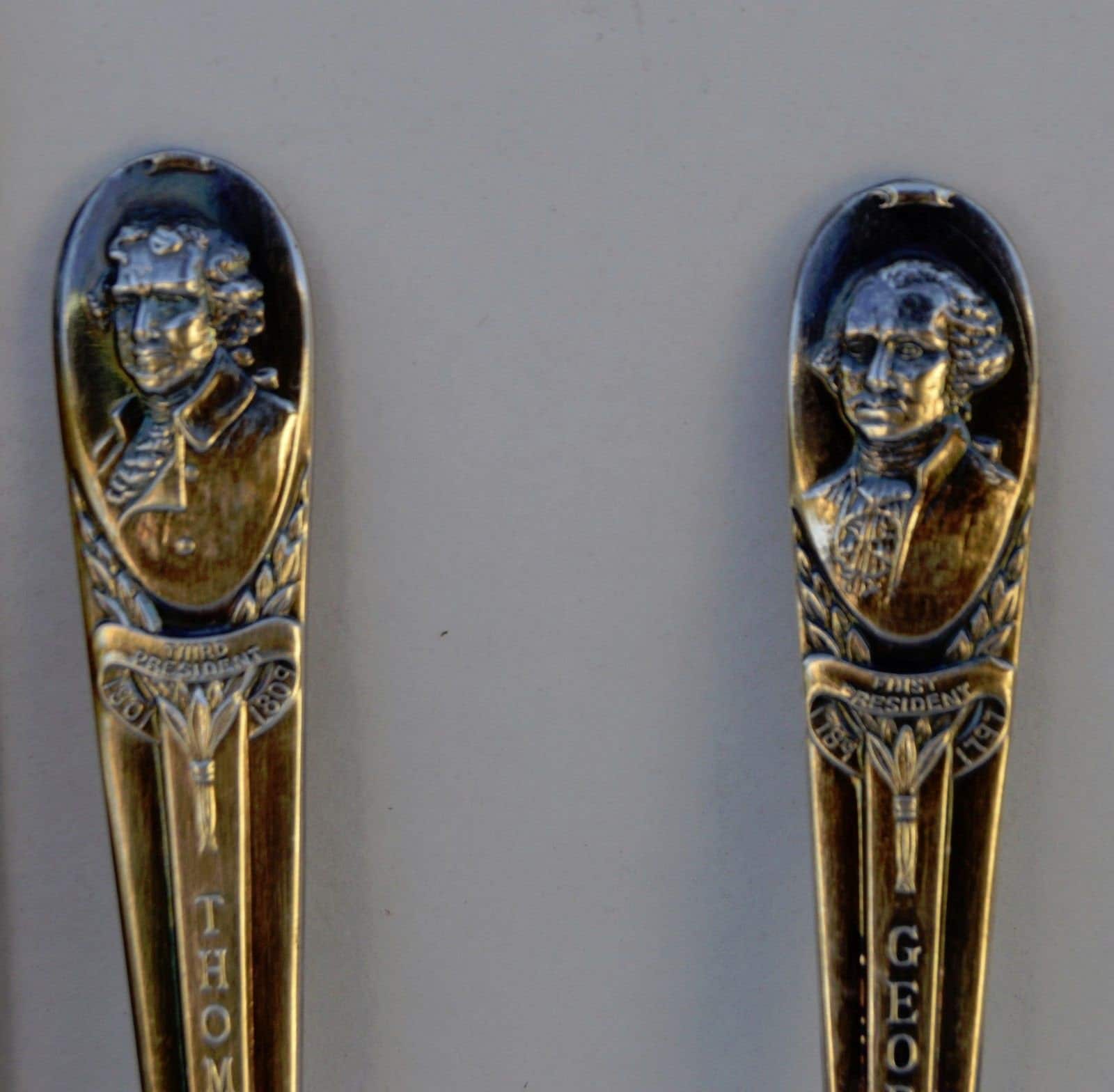 Presidential Collection of Spoons JFK Adams Washington Jefferson Set of ...