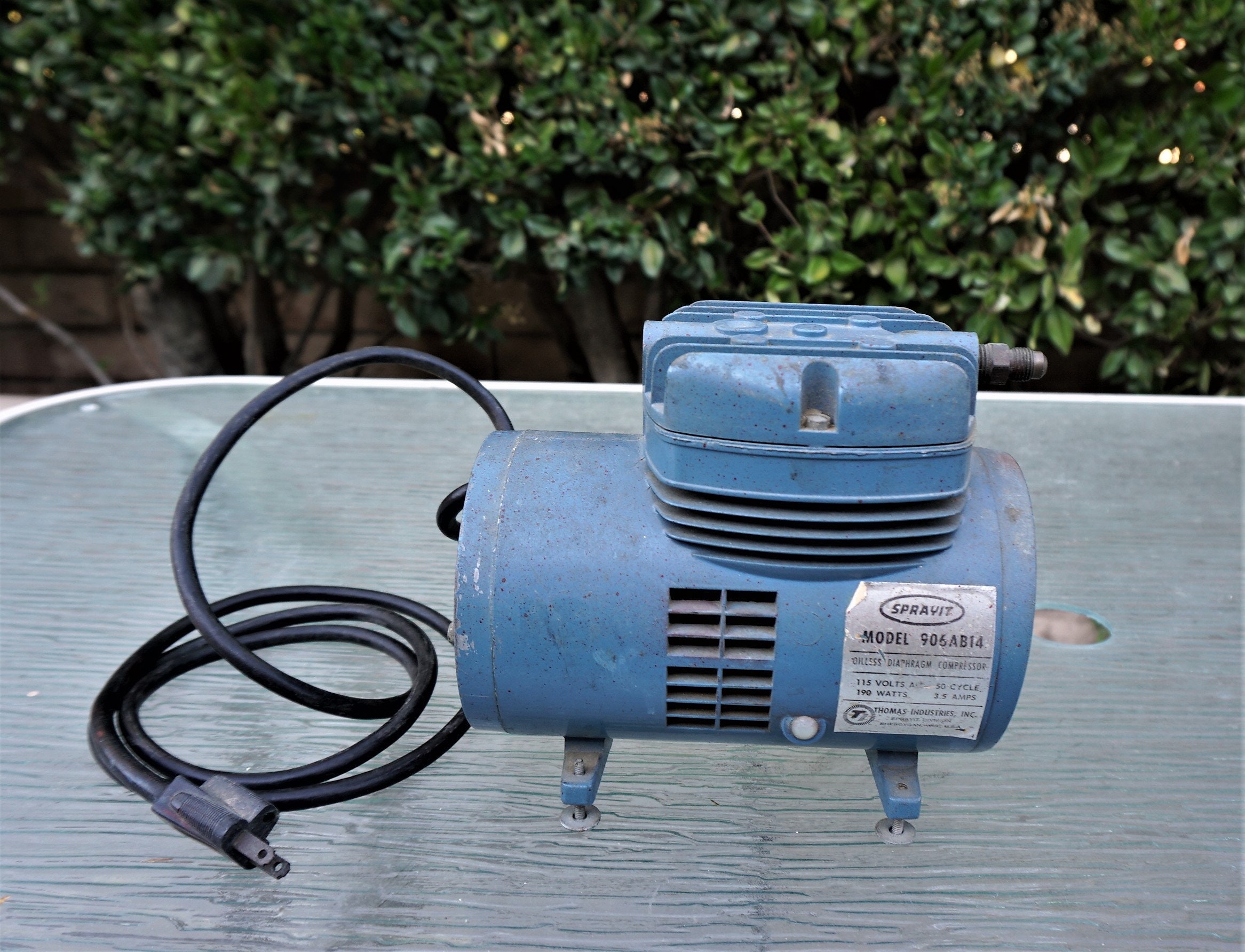 Vintage Thomas Industries Sprayit Oiless Diaphragm Compressor Model 906AB14 Etsy UK