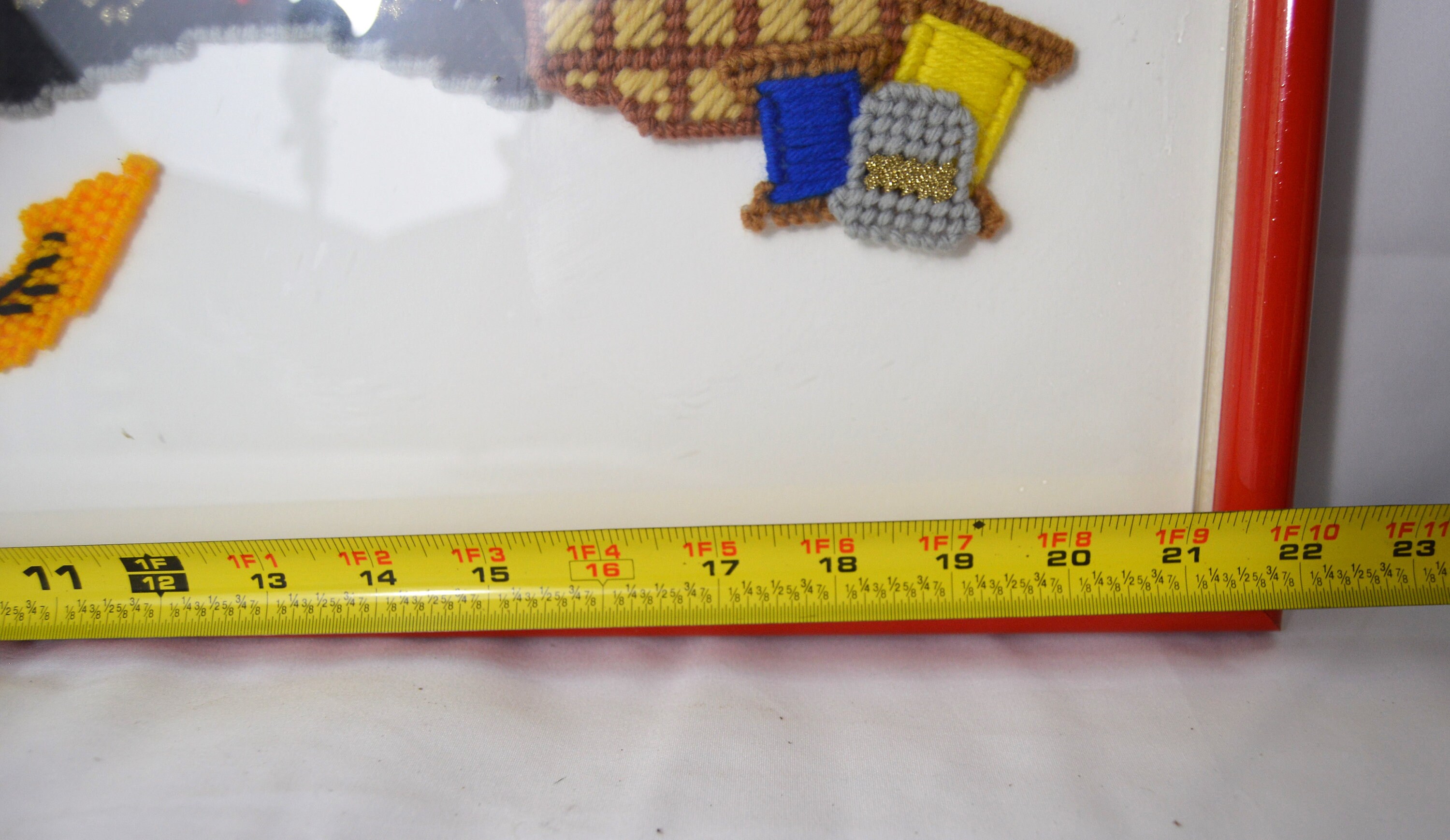 Singer Sewing Machine Finished Cross Stitch Red Framed Seamstress Wall ...