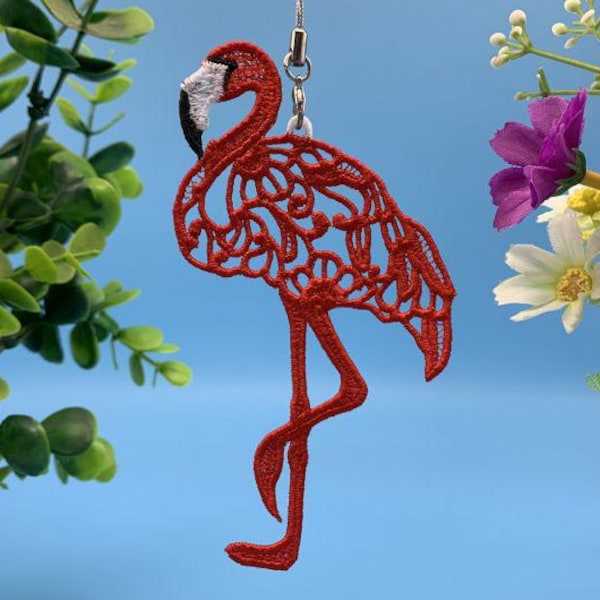 Flamingo Embroidery - Etsy