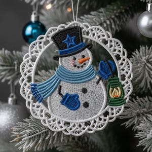 FSL Snowman - Free Standing Lace Machine Embroidery Designs Instant ...