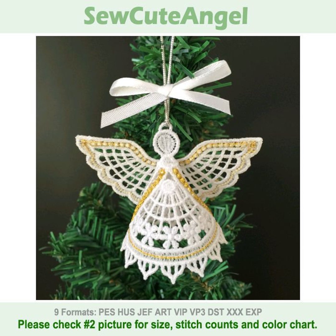 3D FSL Angel - Machine Embroidery Designs Instant Download 5x7 Hoop ...