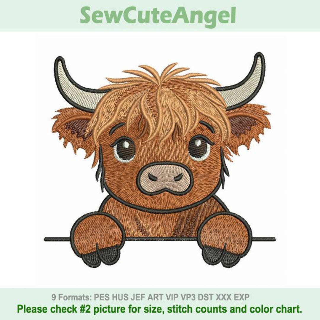 Peek-a-moo, Shaggy Friend, Highland Huddle - Machine Embroidery Designs ...