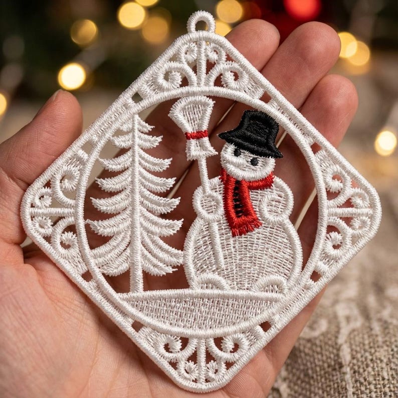 FSL Snowman Charm, Winter Wonderland - Free Standing Lace Machine ...