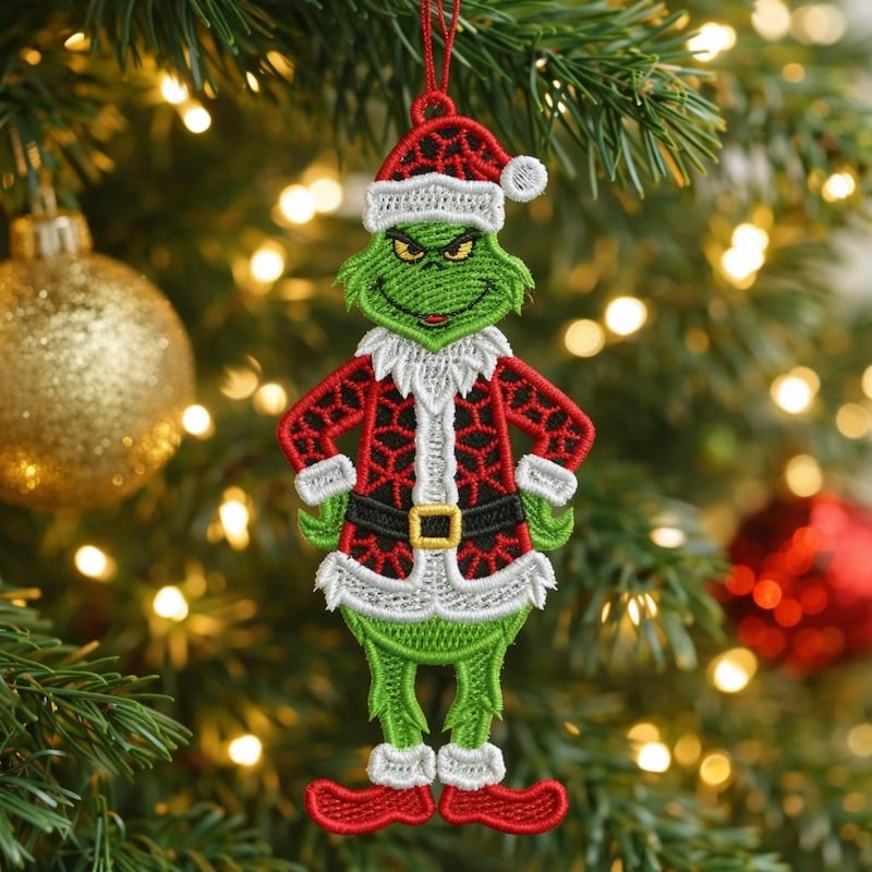 Grinch free standing lace machine embroidery designs - Etsy.de