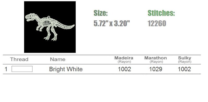 FSL Dino Skeleton - Free Standing Lace Machine Embroidery Designs ...