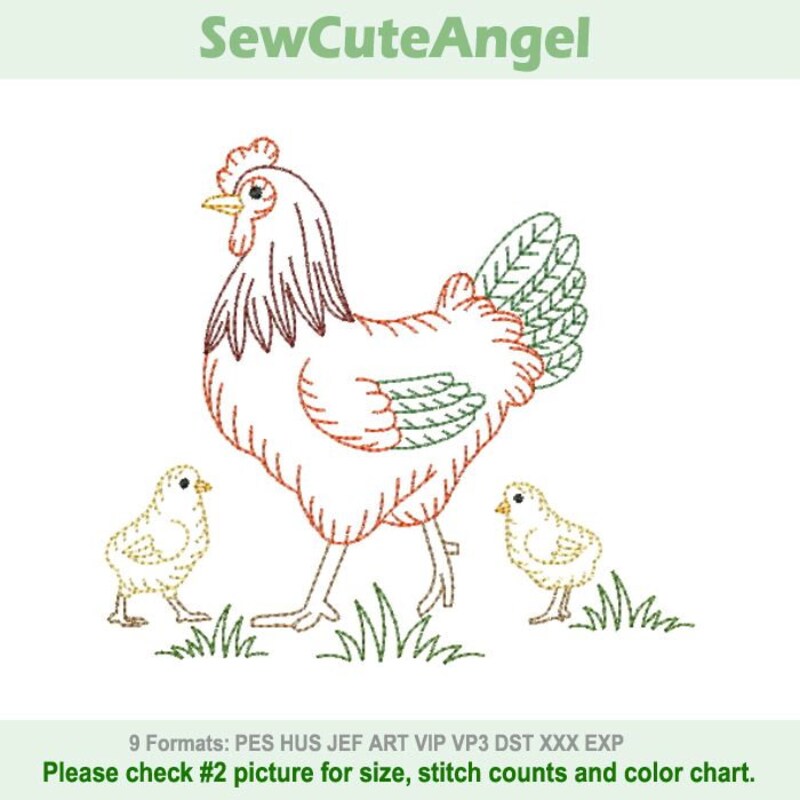 Hen Embroidery - Etsy