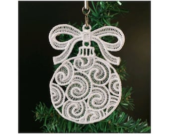 FSL Mini Christmas Ornament Free Standing Lace Machine Embroidery ...