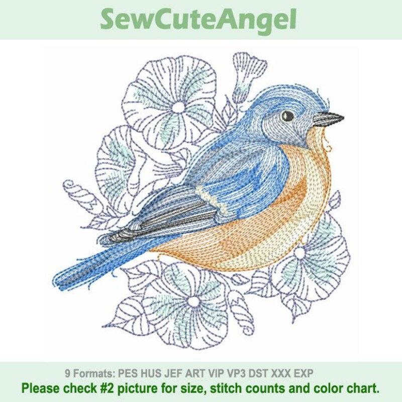 Bluebird Embroidery - Etsy