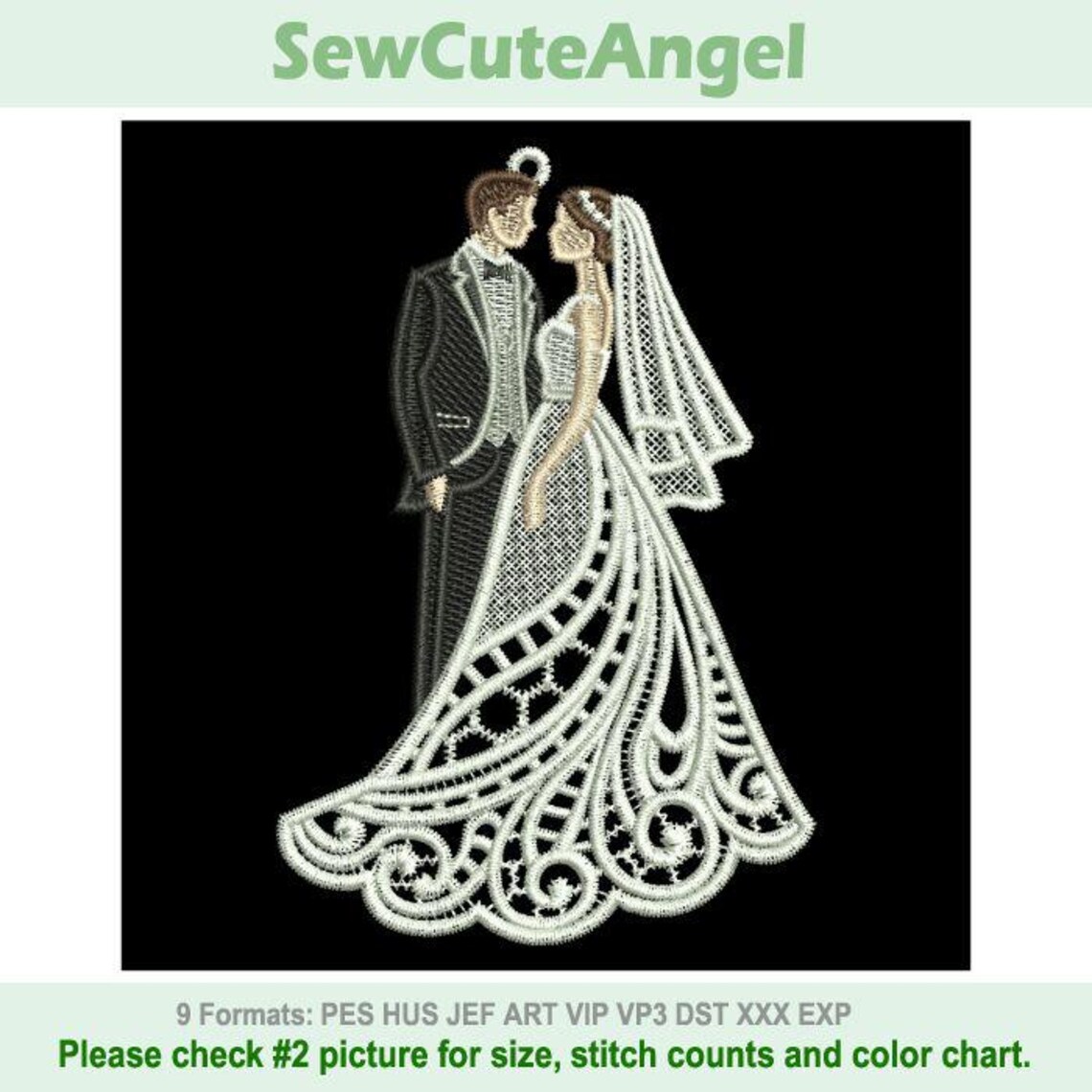 FSL Elegant Couple, Romantic Wedding - Free Standing Lace Machine ...