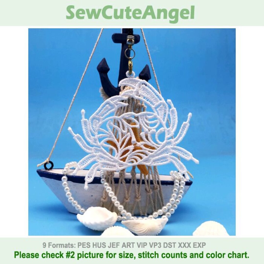 FSL Crab, Under the Sea - Free Standing Lace Machine Embroidery Designs ...