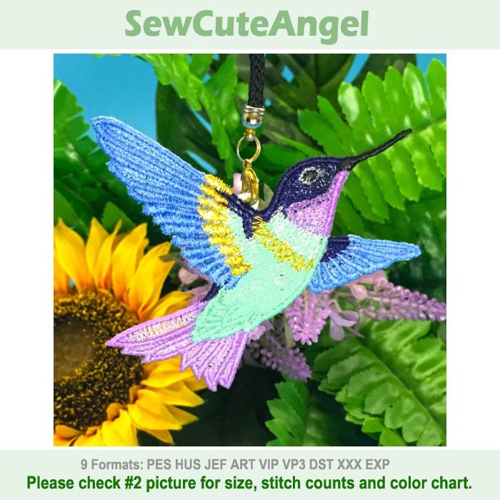 FSL Hummingbird Free Standing Lace Machine Embroidery - Etsy