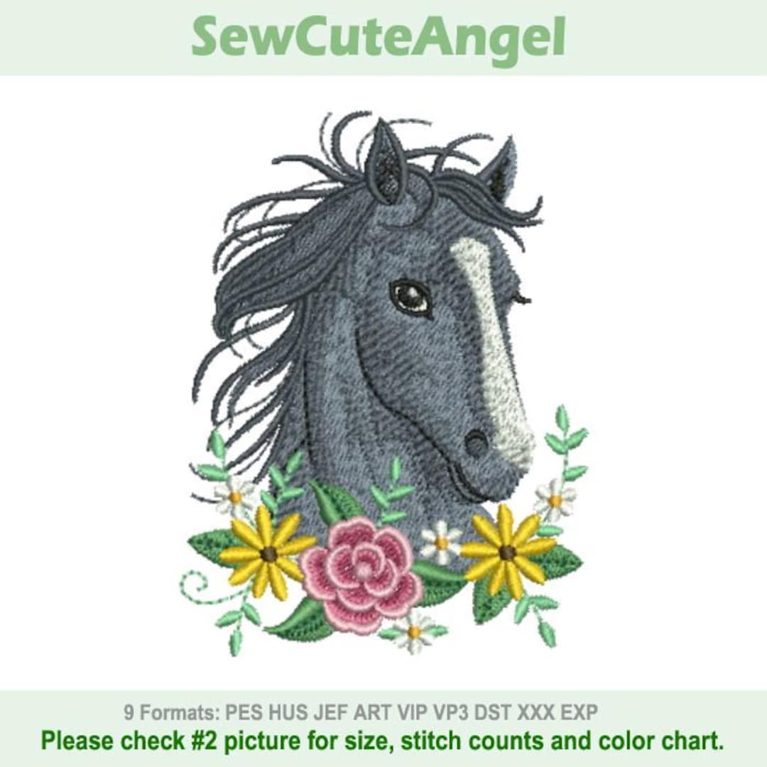 Horse - Machine Embroidery Designs Instant Download 4x4 5x5 Hoop ...