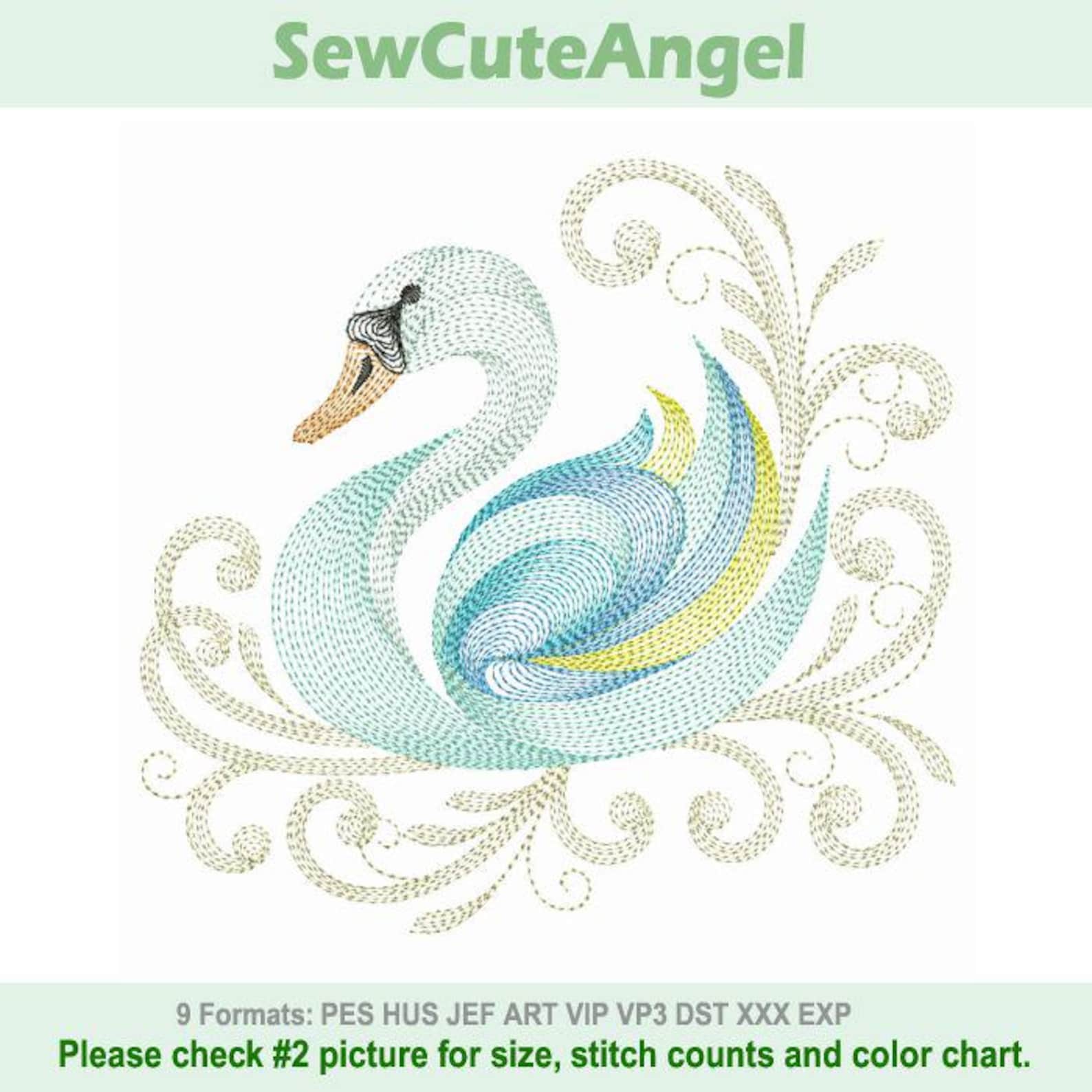 Swan - Machine Embroidery Designs Instant Download 4x4 5x5 6x6 Hoop ...