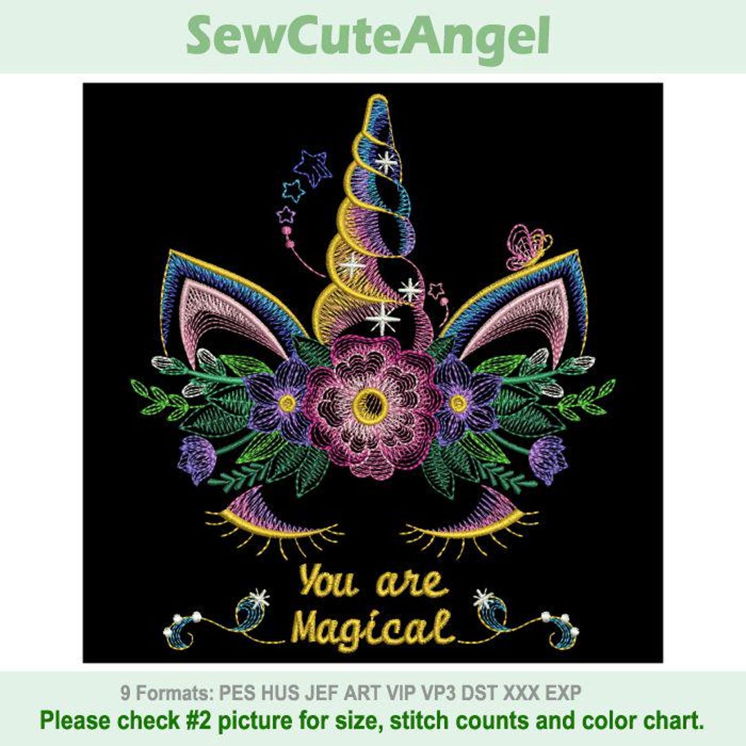 Cute Unicorn, You Are Magical - Machine Embroidery Designs Instant ...