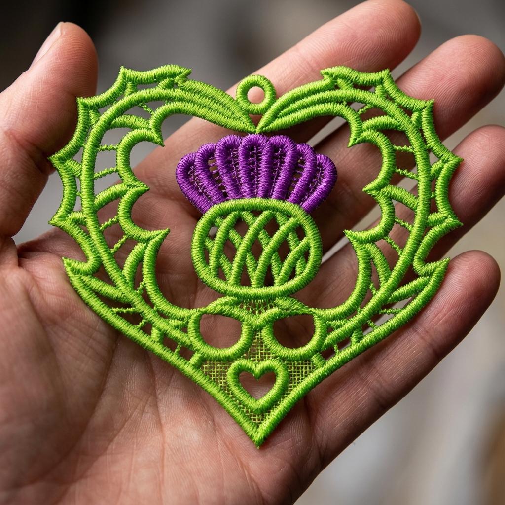 FSL Thistle Heart, Royal Thistle - Free Standing Lace Machine ...