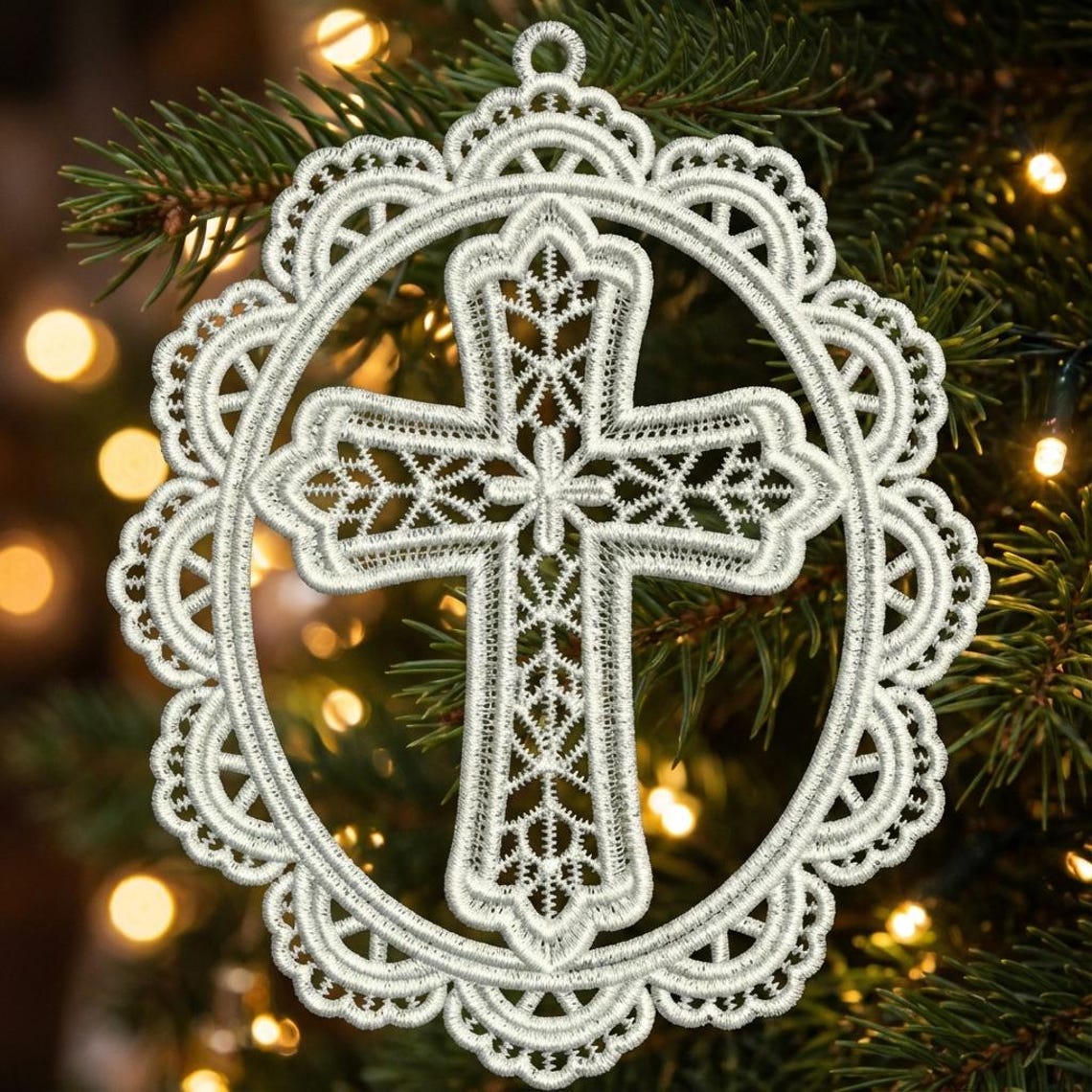 FSL Cross Ornament - Free Standing Lace Machine Embroidery Designs ...