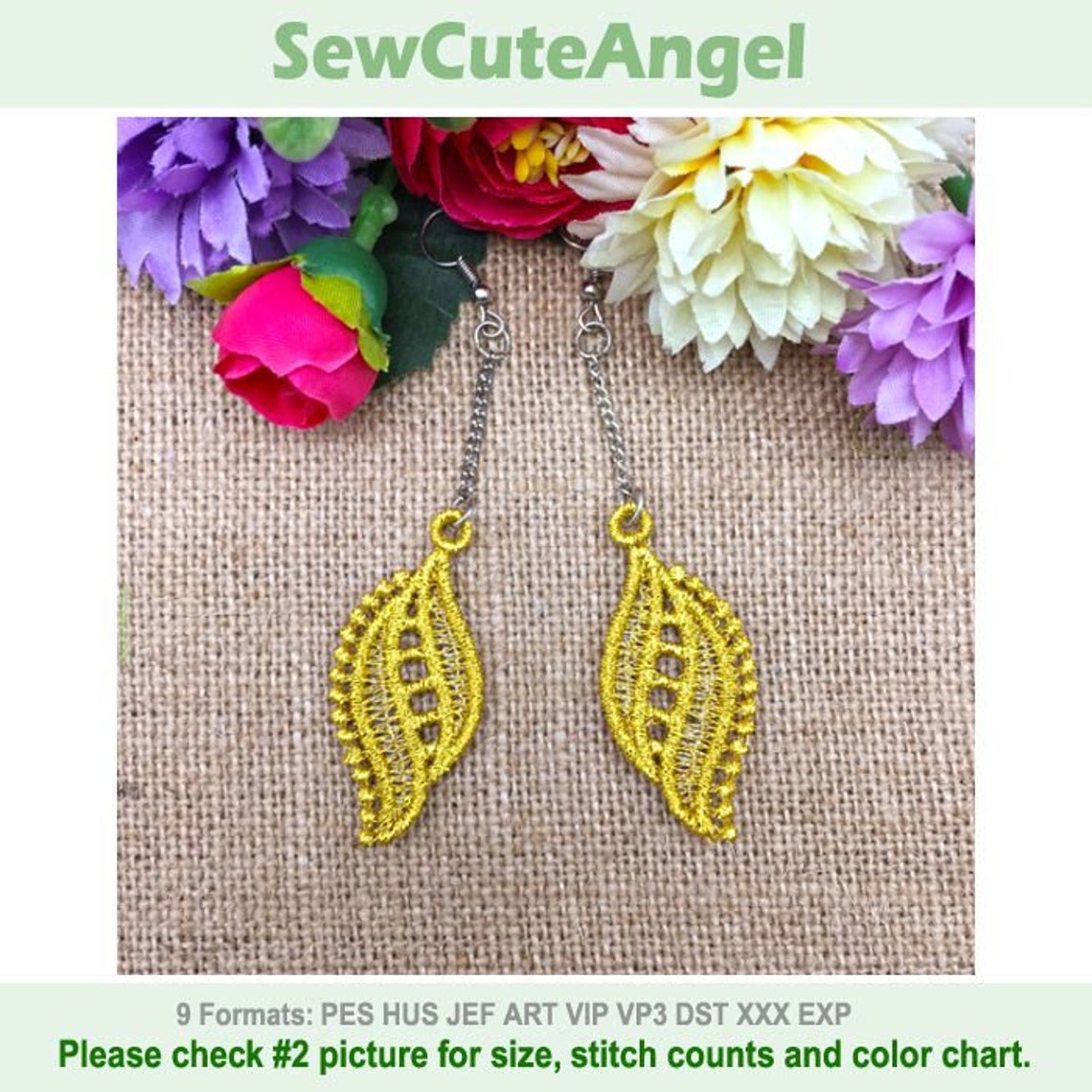 FSL Golden Earrings - Free Standing Lace Machine Embroidery Designs ...
