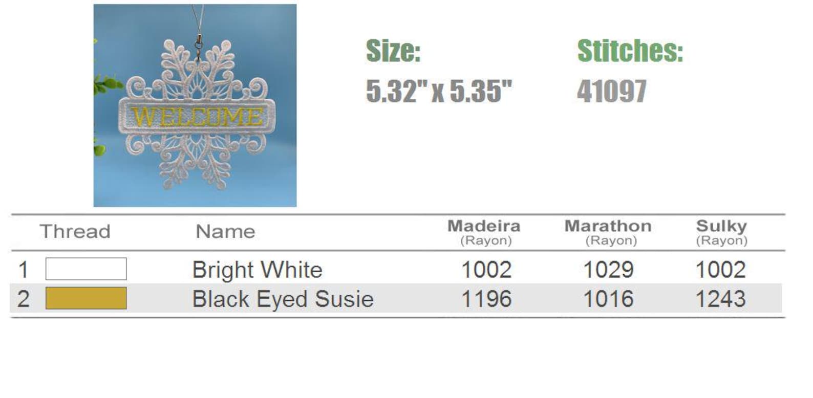 FSL Welcome, Tree Hanging, Nature Greeting - Free Standing Lace Machine ...