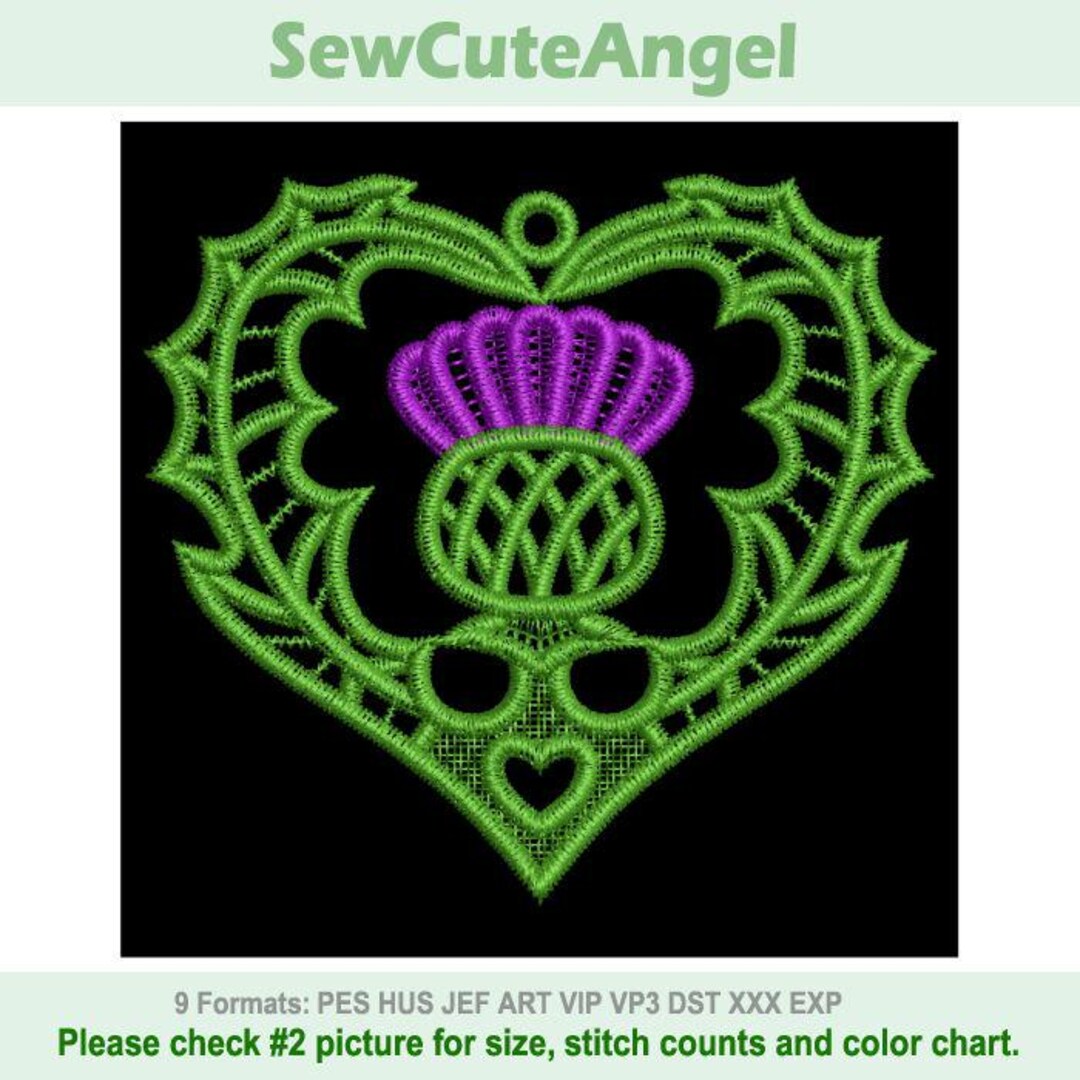 FSL Thistle Heart, Royal Thistle - Free Standing Lace Machine ...