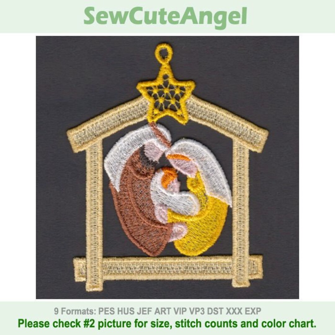 FSL Nativity Ornament - Free Standing Lace Machine Embroidery Designs ...