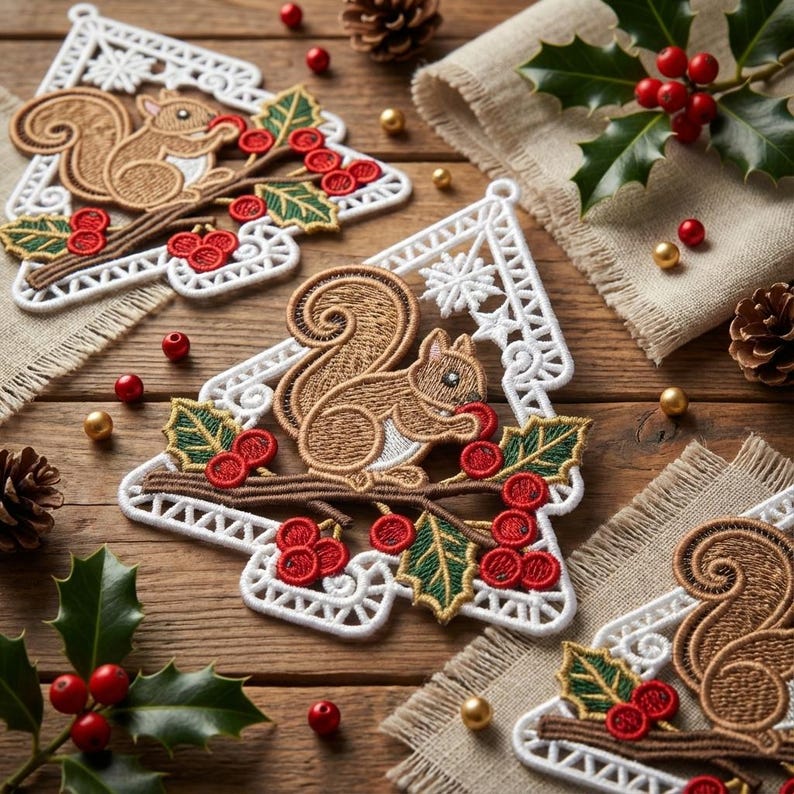 FSL Squirrel, Branch Beauty- Free Standing Lace Machine Embroidery ...