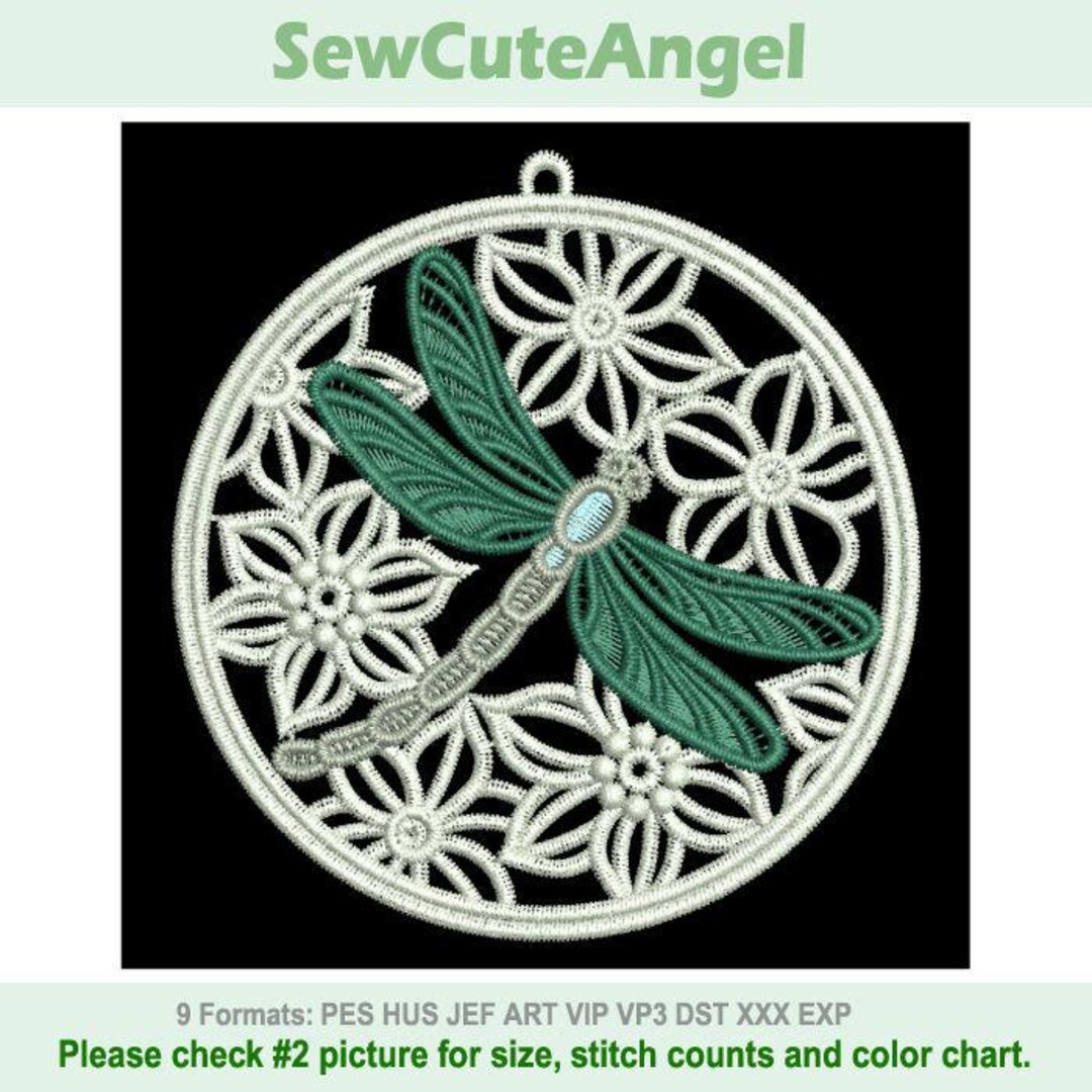 FSL Dragonfly Circle, Harmony of Nature - Free Standing Lace Machine ...